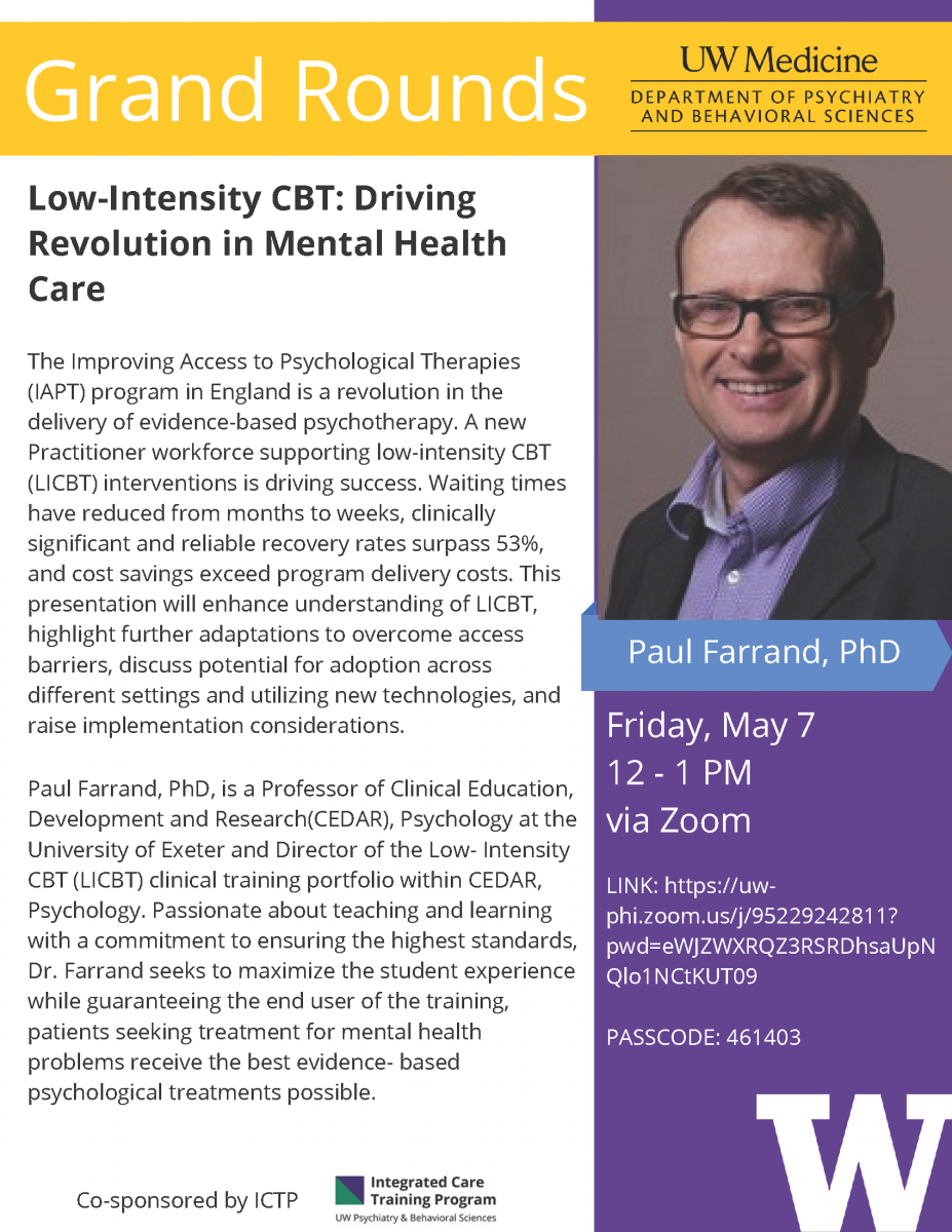 Low-Intensity CBT Grand Rounds | Integrated Care Training Program